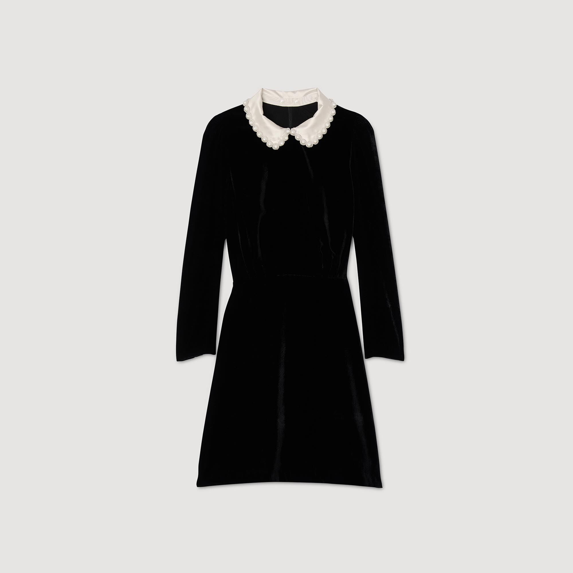 Velvet dress black / gray For Women | Sandro Paris