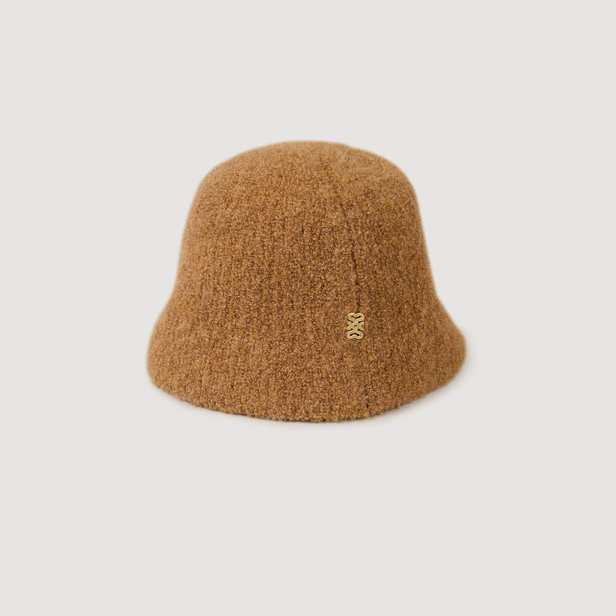 Wool and cashmere bucket hat white / beige For Women | Sandro Paris