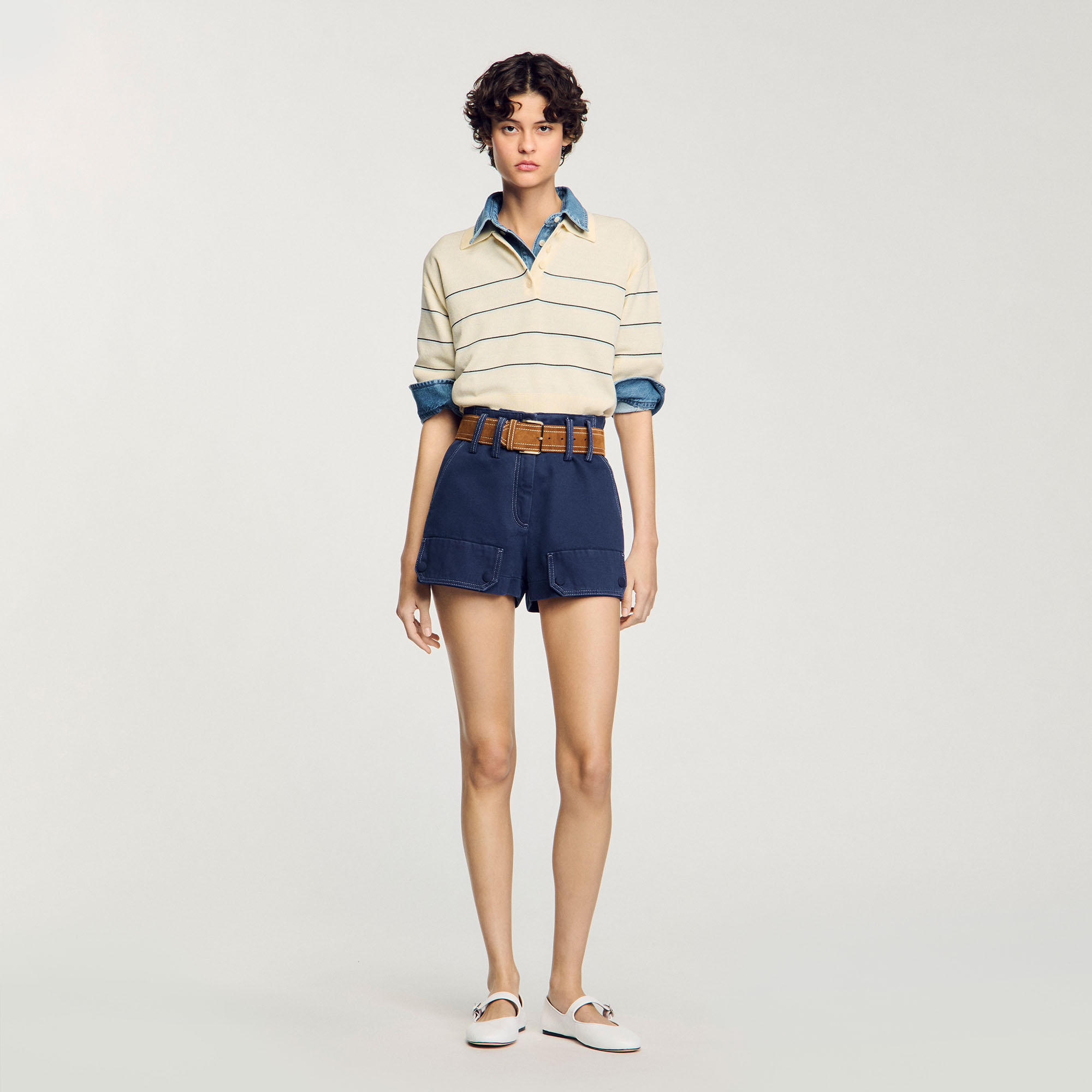 Cargo shorts blue For Women | Sandro Paris